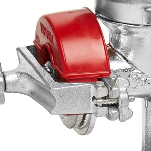 Victoria Manual Low Hopper Grain Grinder, silver, red