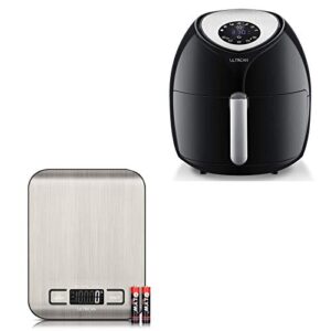 ultrean digital food scale and ultrean 6 quart air fryer (black)