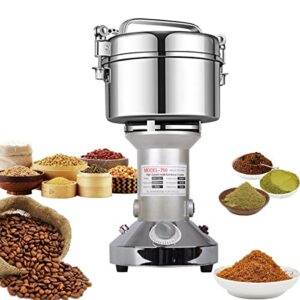 grain mill grinder 750g high speed electric stainless steel grinder cereals corn flour pulverizer powder machine for dry spice herbs grains coffee rice pepper(750g stand type)