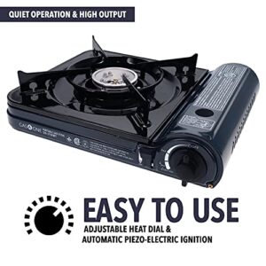 GAS ONE NEW 10,000 BTU CSA List Portable Butane Gas Stove with Carrying Case CSA Listed- Midnight