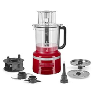 KitchenAid 13-Cup Food Processor, Empire Red & K150 3 Speed Ice Crushing Blender with 2 Personal Blender Jars - KSB1332Y