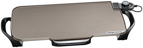 Presto Ceramic 22-inch Electric Griddle with removable handles, One Size, Black & 06852 16-Inch Electric Skillet with Glass Cover