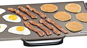 Presto Ceramic 22-inch Electric Griddle with removable handles, One Size, Black & 06852 16-Inch Electric Skillet with Glass Cover