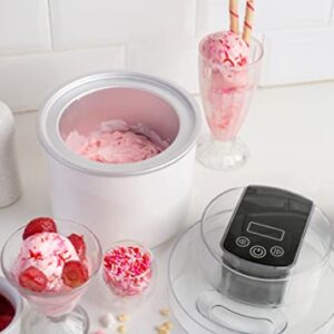 Tylr 2 Quarts Ice Cream Maker, Sorbet, Yogurt, Milkshakes, Smoothie and more, with One Touch program in as little as 20 minutes.