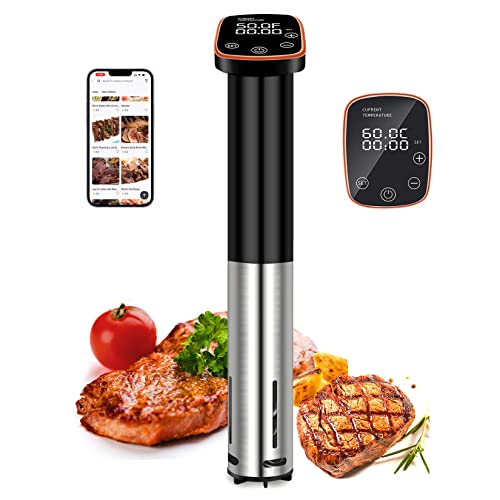 Sous Vide Cooker, WIFI Sous Vide Machine Precisional Cooker, IPX7 Waterproof, 1100 Watts Quiet Fast-Heating Sous Vide Cooking Machine Immersion Circulator with Recipes on APP and Sous Vide Cooking Precisional Machine