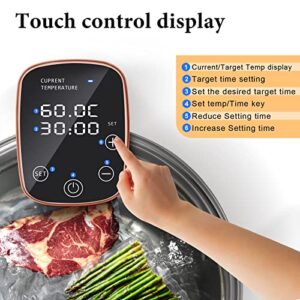 Sous Vide Cooker, WIFI Sous Vide Machine Precisional Cooker, IPX7 Waterproof, 1100 Watts Quiet Fast-Heating Sous Vide Cooking Machine Immersion Circulator with Recipes on APP and Sous Vide Cooking Precisional Machine