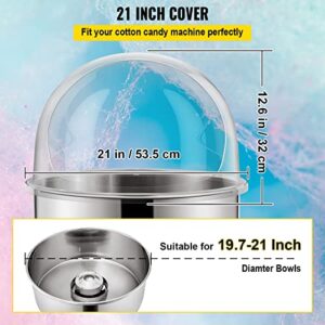 VBENLEM 21 Inch Cotton Candy Machine Cover Bubble Shield Plastic for Commercial Floss Maker, Clear