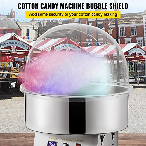 VBENLEM 21 Inch Cotton Candy Machine Cover Bubble Shield Plastic for Commercial Floss Maker, Clear