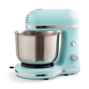 delish by dash compact stand mixer, 3.5 quart with beaters & dough hooks included - blue