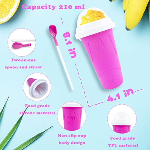 Slushy Maker Cup, Slushie Cup Maker Squeeze, TIK TOK Magic Quick Frozen Smoothies Cup, Insta Slushy Maker Cup With Lids And Straws For Kids & Adults