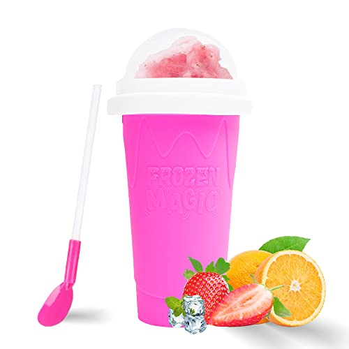 Slushy Maker Cup, Slushie Cup Maker Squeeze, TIK TOK Magic Quick Frozen Smoothies Cup, Insta Slushy Maker Cup With Lids And Straws For Kids & Adults