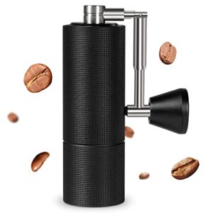 timemore chestnut c3 pro manual coffee grinder, stainless steel conical burr coffee grinder, hand coffee grinder with foldable handle and adjustable setting, for espresso to french press - black