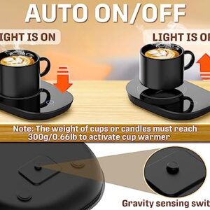 Coffee Mug Warmer, Candle Warmer, Gravity-Induction Coffee Warmer for Desk Auto Shut Off/On, Candle Wax Cup Warmer Fits Most Cups & Jar Candles, Heated Mug Heater for Coffee and Tea, Coffee Gifts