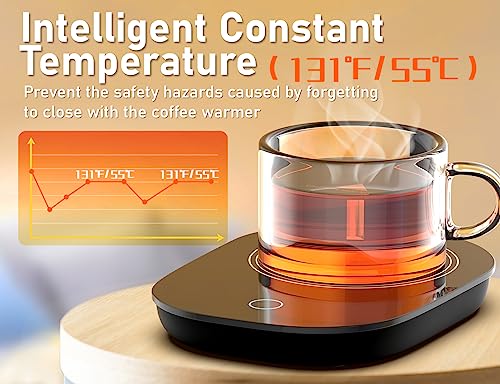 Coffee Mug Warmer, Candle Warmer, Gravity-Induction Coffee Warmer for Desk Auto Shut Off/On, Candle Wax Cup Warmer Fits Most Cups & Jar Candles, Heated Mug Heater for Coffee and Tea, Coffee Gifts