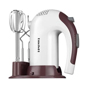 dmofwhi hand mixer electric,5-speed mixer electric handheld with 6 stainless steel accessories and storage case, electric mixer for cake, cream, brownies(white)