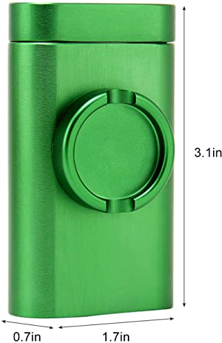 ITIZE Portable Removable Container Box, Large Capacity Storage Box with Magnetic Lid and Mini Grinder, Best Combination(Green)