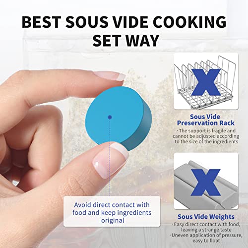 Sous Vide Magnets, 6 Pack Magnet Clips Weights Accessories Works on Sous Vide Machines to Keep Food Submerged and Fix, Food Grade Silicone Coated, replace with Sous Vide Weights Balls Clips and Racks