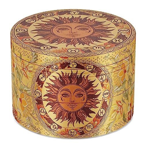 MIDOAIS Large Size Spice Grinder 2.5inch, Boho Sun Moon Grinder Brown