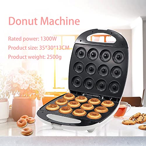 LKJHSDFG Electric Donut Maker, 12 Holes Commercial Doughnut Making Machine Non-Stick Teflon Coating Double Sides Heating Doughnut Maker for Restaurant Bakery Snack Bar