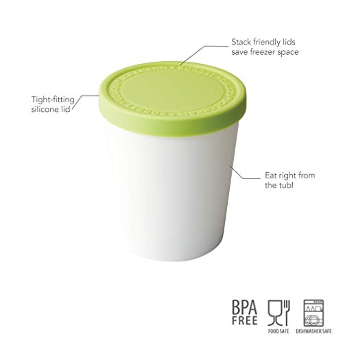 Tovolo Stackable Sweet Treat Ice Cream Tub With Tight-Fitting Silicone Lid, Freezer Storage Container for Sorbet & Gelato, BPA-Free & Dishwasher-Safe, Pistachio