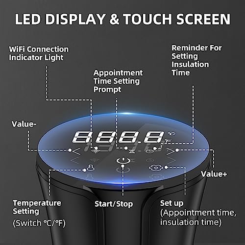 WIFI Sous Vide Machine|1100 Watts Sous Vide-Precision Cooker with Bag, Recipes| Thermal Immersion Circulator, Fast Heating with Accurate Temperature and Timer, LED Touch Screen/APP Control