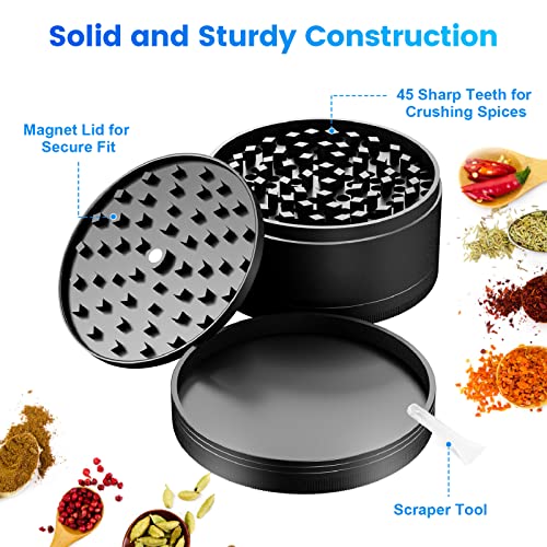 Matoolser Spice Grinder Large 3.0 Inch (Black)