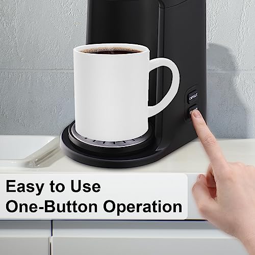 Homeleader Single Serve Coffer Maker for K-Cup and Ground Coffee, Coffee Machine with Self-Cleaning Function,6 to14oz Brew Sizes,Black