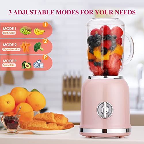 Smoothie Bullet Blender with 6 Sharp Blades, Personal Mini Blender for Shakes and Smoothies with 3 Adjustable Speeds, Blender for Kitchen with blending and grinding, BPA-free 3 Travel Cup & 27oz Mason Cup