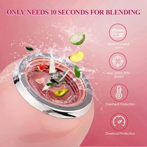 Smoothie Bullet Blender with 6 Sharp Blades, Personal Mini Blender for Shakes and Smoothies with 3 Adjustable Speeds, Blender for Kitchen with blending and grinding, BPA-free 3 Travel Cup & 27oz Mason Cup