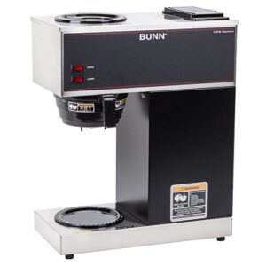 bunn vpr 12 cup pourover coffee brewer with 2 warmers - 120v 33200.0000, black