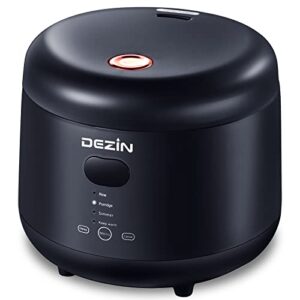 dezin rice cooker 4 cups uncooked, small rice cooker steamer with removable nonstick pot, bpa free, keep warm & 24 hours time delay function, mini rice cooker for rice, simmering grain, oatmeal, quinoa