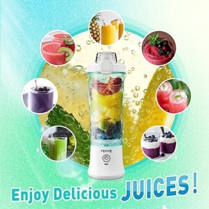 Personal Size Blender, Portable Blender for Shakes & Smoothies Fresh Fruit with 6 Blades Mini Blender Rechargerable Juicer Bottle, Small USB Mixter 20 Oz for Kitchen Home Outdoor Travel (White)