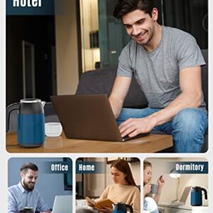 Nicewell Electric Kettle with Temperature Control, 4 Minutes Fast Water Boiler, Small Travel Kettle, with Touchable LCD Display & Auto Shut-off, for Travel, Office, Home, (450ML and 600W, Blue)