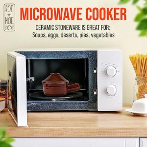 Roe & Moe Egg Cooker - Non-Stick, Ceramic Microwave Egg Poacher with Dome Chimney Lid and Hollow Handle - Reimagine Breakfast with Picture-Perfect Eggs and Delicious Soups with Our Microwave Steamer