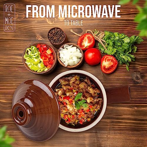 Roe & Moe Egg Cooker - Non-Stick, Ceramic Microwave Egg Poacher with Dome Chimney Lid and Hollow Handle - Reimagine Breakfast with Picture-Perfect Eggs and Delicious Soups with Our Microwave Steamer