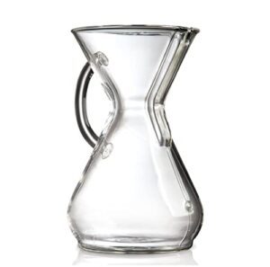 chemex pour-over glass coffeemaker - glass handle series - 8-cup - exclusive packaging