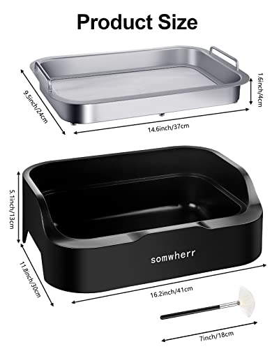 Trimming Tray for Buds, Ergonomic Design Trim Tray with 150 Micron Mesh Pollen Screen and Pollen Box, Herb Dry Sifter Trim Tray with Screen