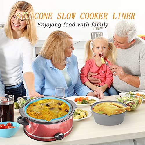 HATAK Silicone Slow Cooker Liner, Reusable Slow Cooker Silicone Liner, Suitable for Microwave, Oven, 6-7 Quart Oval Slow Cooker (Black)