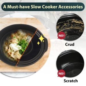 Silicone Slow Cooker Liners fit 6-8 Quart Crock-Pot Slow Cooker,Reusable & Safe Silicone Cooking Bags Insert For 6-8 Quarts Oval or Round Pot (Black)