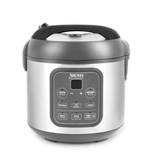 aroma housewares professional 8-cup (cooked) / 2qt. digital rice & grain multicooker (arc-994sg), gray