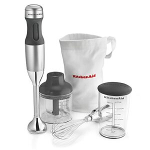 kitchenaid khb2351cu 3-speed hand blender - contour silver, 8 inches