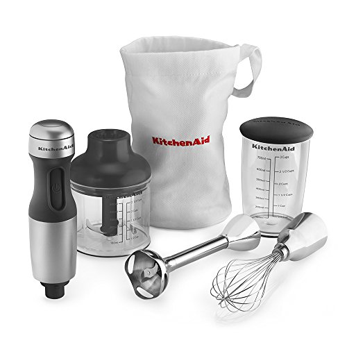 KitchenAid KHB2351CU 3-Speed Hand Blender - Contour Silver, 8 inches