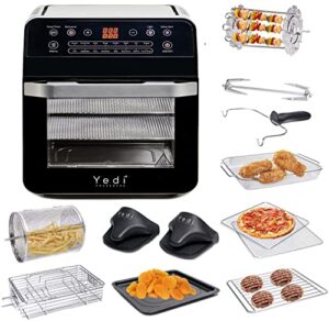 yedi total package 18-in-1 air fryer oven, air fryer with rotisserie and dehydrator + 100 recipes, 12.7 quart