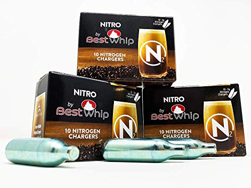 Nitrogen Chargers – N2 Cartridges NITRO by Best Whip Cartridges – Coffee Cold Brew Nitro – Non-threaded Nitrogen Chargers – 2 gram Chargers