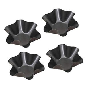 kafear 4 packs taco salad bowl maker molds – nonstick carbon steel tortilla shell pans baking molds tostada bake taco shells black (4)