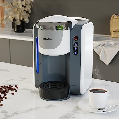 Mueller Single Serve Pod Compatible Coffee Maker Machine With 4 Brew Sizes, Rapid Brew Technology with Large Removable 48 oz Water Tank