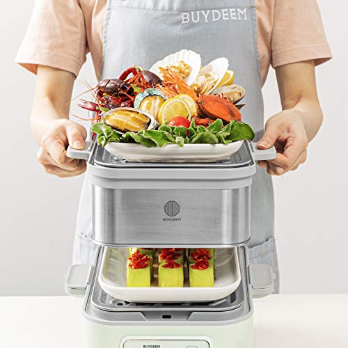 BUYDEEM A501 Stackable Double Tier for Electric Food Steamer, with 18/8 Stainless Steel Tray & Handles, Suitable for G563 One-Touch Vegetable Food Steamer, 11 * 4 Inch