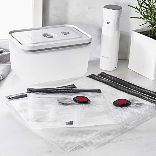 ZWILLING Fresh & Save Vacuum Sealer Machine 6-pc Starter Set, Airtight Food Storage Container, Reusable Sous Vide Bags, Meal Prep, BPA Free