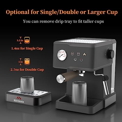 MAttinata Espresso Machine, Professional 20 Bar Espresso Maker with Milk Frother and Steamer, Retro Coffee Maker for Home Latte Cappuccino for Cappuccino Latte Gifts