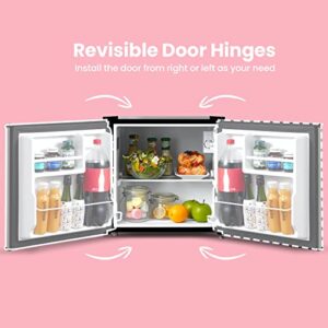 COMFEE' 1.7 Cubic Feet All Refrigerator Flawless Appearance/Energy Saving/Adjustale Legs/Adjustable Thermostats for home/dorm/garage Silver